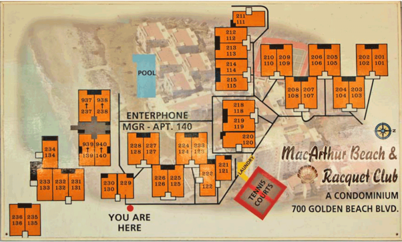 Building Map – MacArthur Beach & Racquet Club